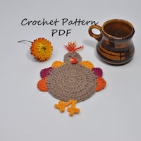 CROCHET PATTERN - Thanksgiving Turkey Coaster - PATTERN - Etsy