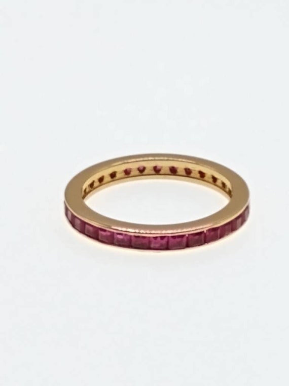 Vintage 14k Gold Ruby Eternity Ring Gem