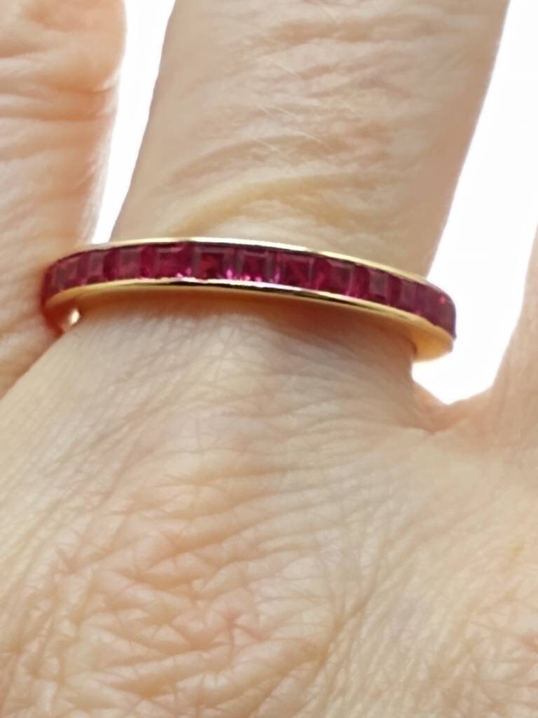 Vintage 14K Gold Ruby Eternity Ring - Etsy