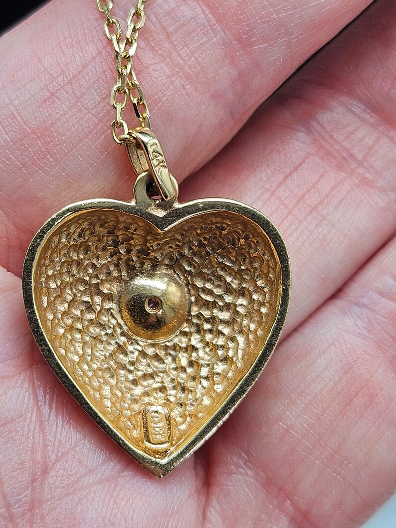 Unique Vintage Heart 14K Necklace - Etsy