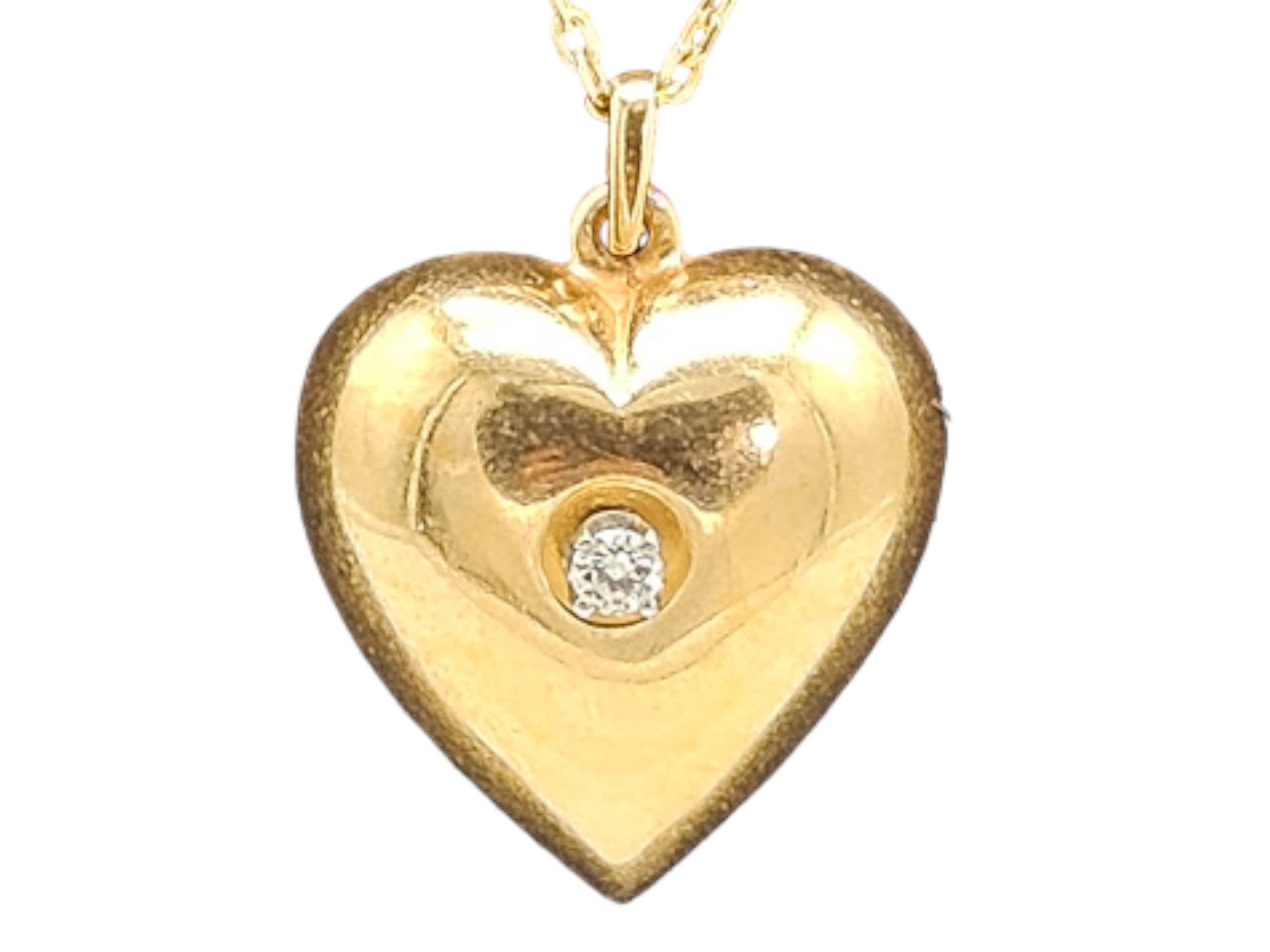 Unique Vintage Heart 14K Necklace - Etsy