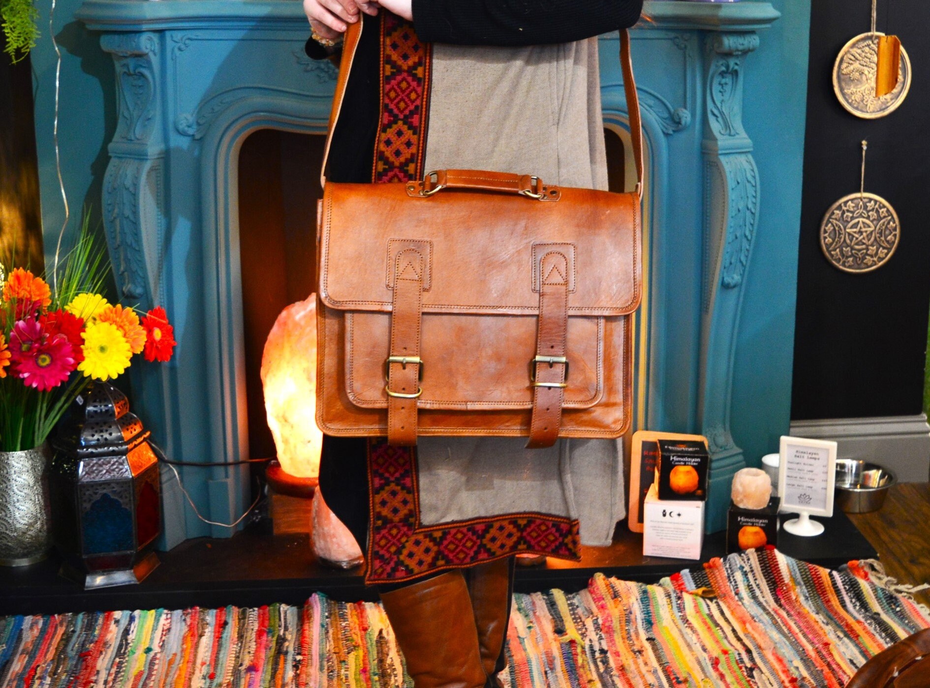 Handmade Rustic Tan Leather Satchel: Classic Style - Etsy