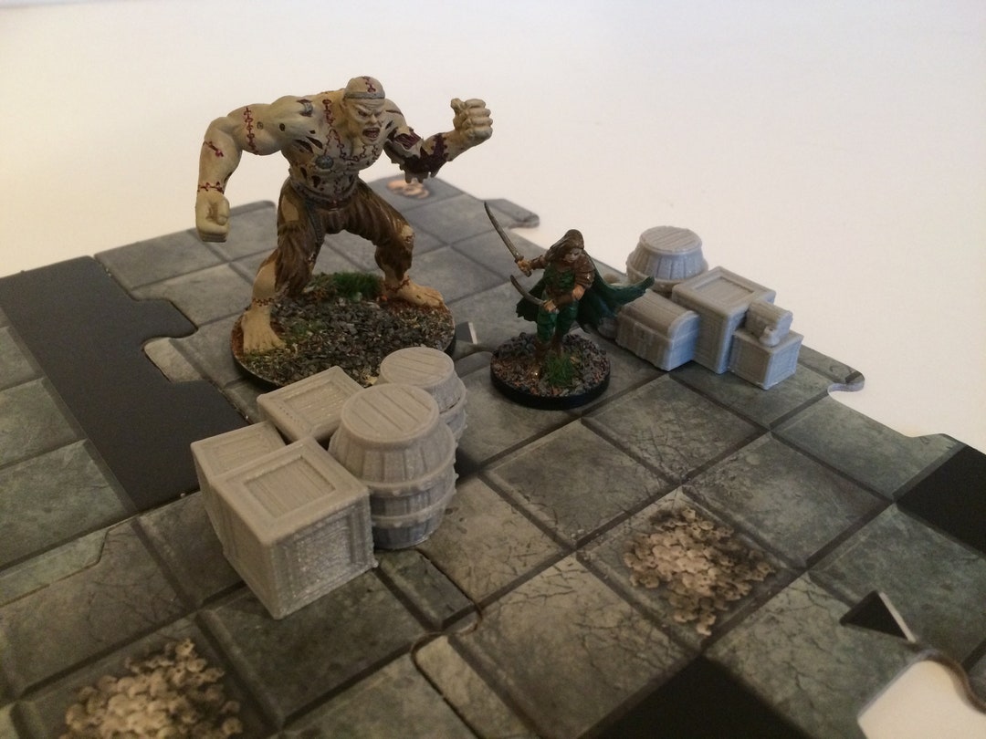 Dungeon & Dragons Dnd Scenery Tabletop RPG - Barrels - Crates - Sacks ...