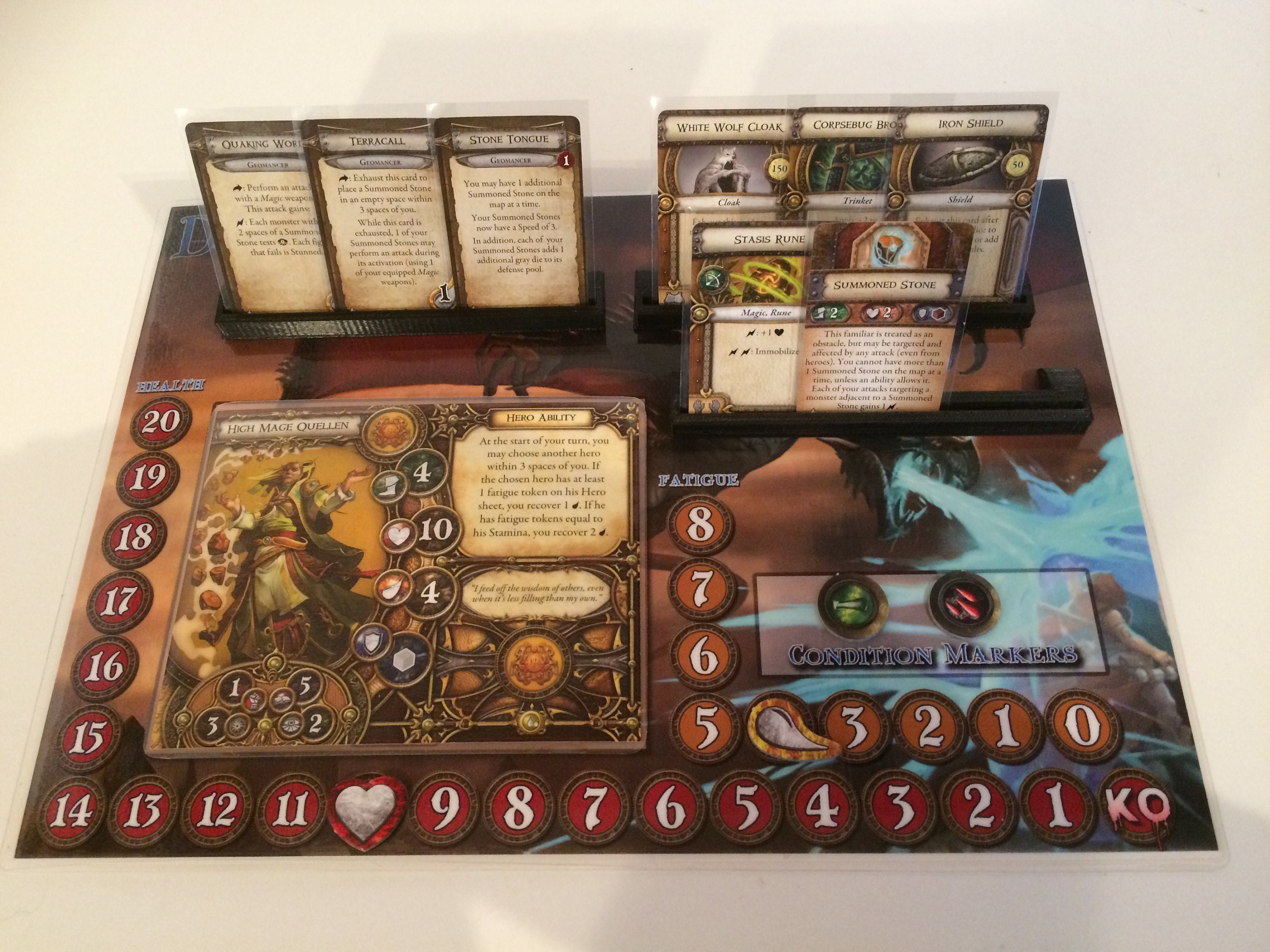 4 X Descent 2e Board Game Player Mat & Card Holders | Etsy