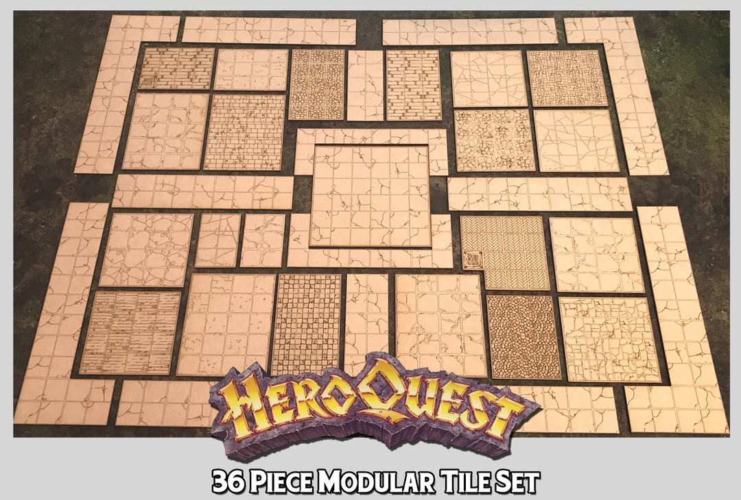 Heroquest High Detailed Modular Game Board - 36 Piece Set - Double ...