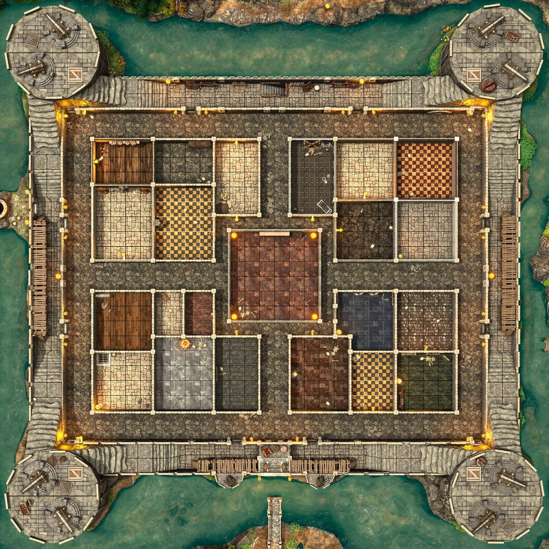 Heroquest Castle Stronghold 36 X 36 3D Custom Board Game Matt Vinyl ...