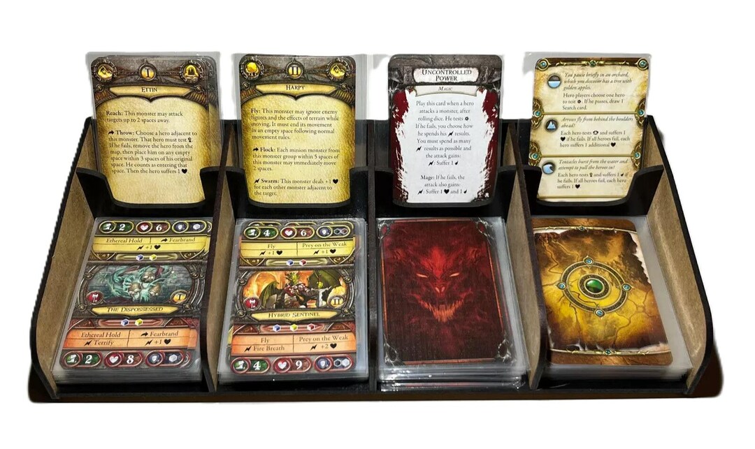 Board Game Four Card Deck Draw & Discard Storage Organiser - Large ...