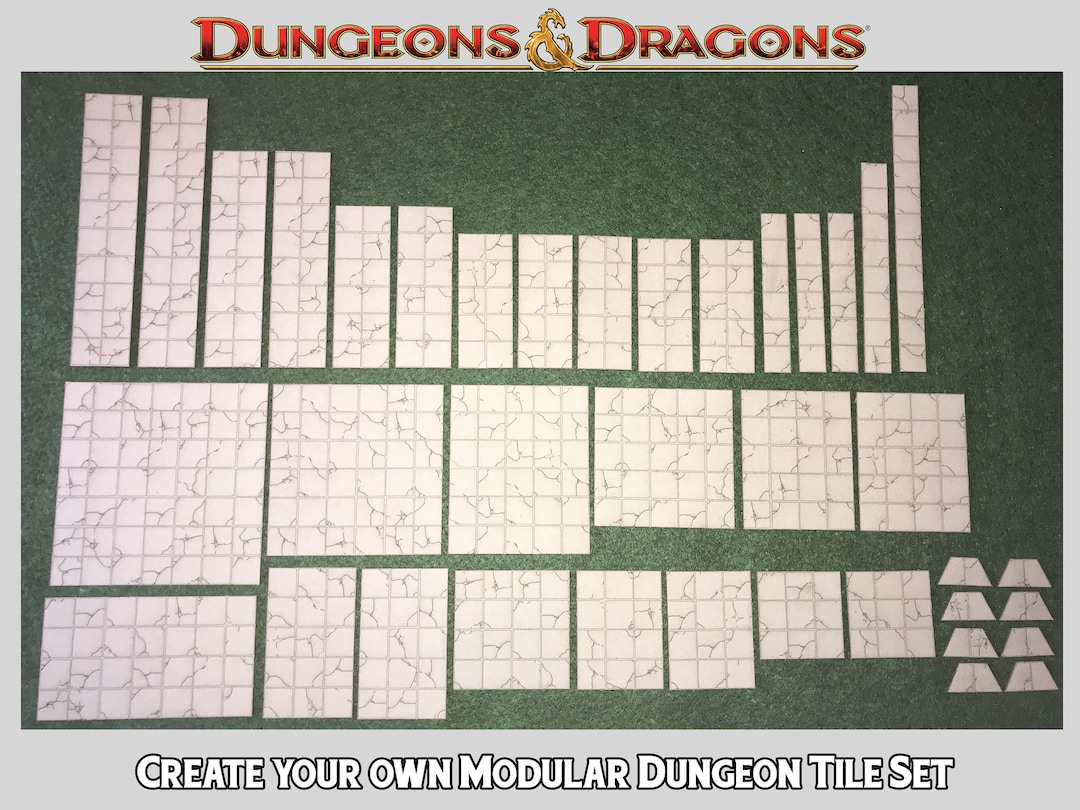 Design Your Own Modular Dungeon Tile Set 450 Squares DND -tabletop RPG ...