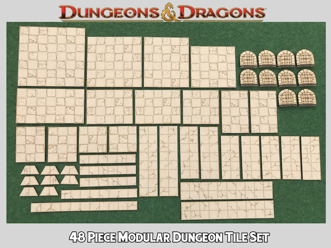 48 Piece Modular Dungeon Tile Set 2 Dnd Tabletop Dungeon Dungeons ...