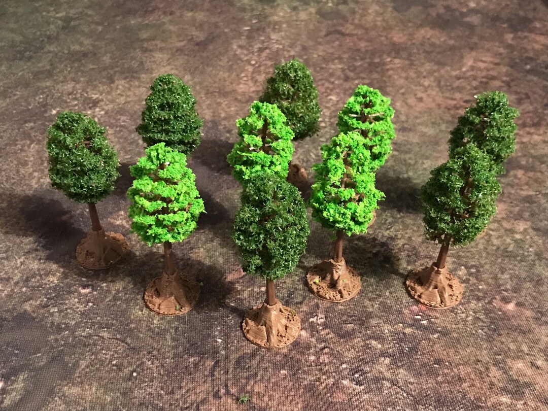 Model Tree X 10 With Roots Holders - D&D RPG - Tabletop Scenery - Model ...