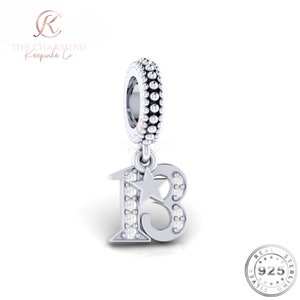 13th Birthday Charm Genuine 925 Sterling Silver Milestone - Etsy