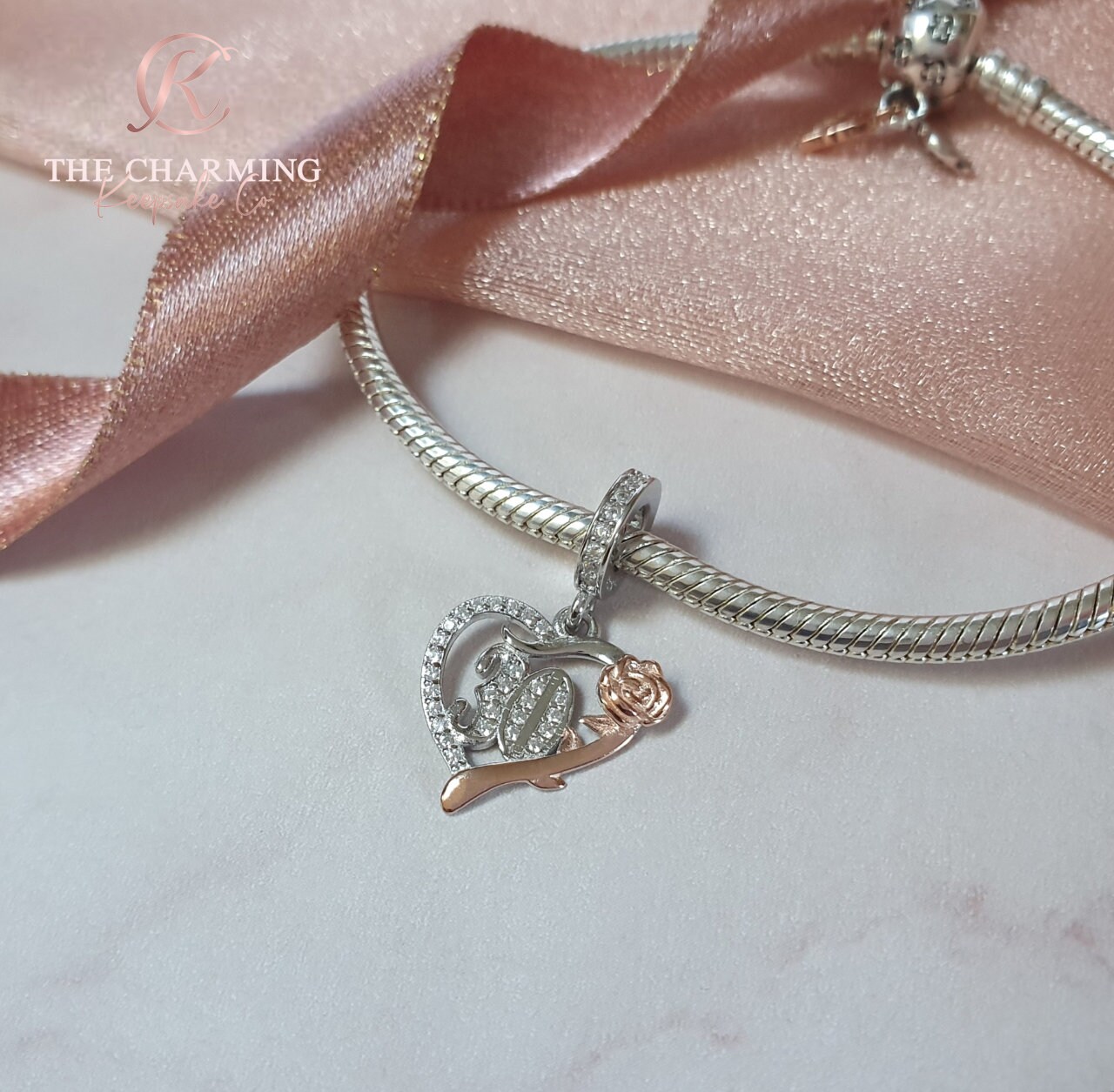 30th Birthday Charm Genuine 925 Sterling Silver & Rose Gold - 30 Years ...