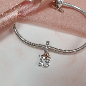13th Birthday Charm 925 Sterling Silver & Rose Gold - Milestone ...