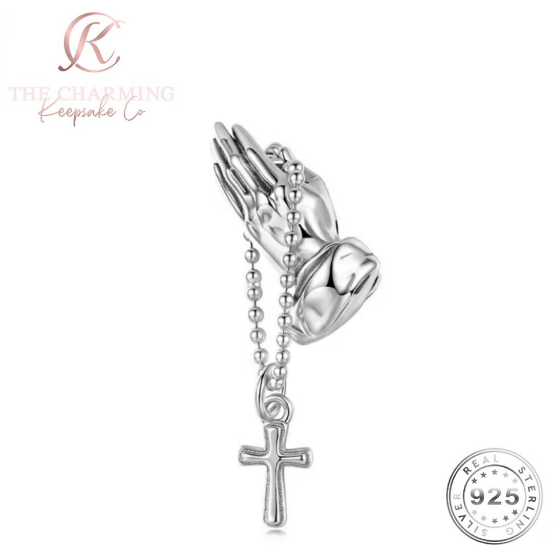 Pray / Praying Hands Charm Genuine 925 Sterling Silver - Etsy
