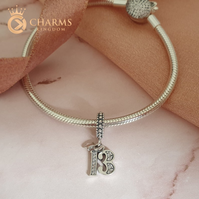 13th Birthday Charm Genuine 925 Sterling Silver Fits Pandora | Etsy