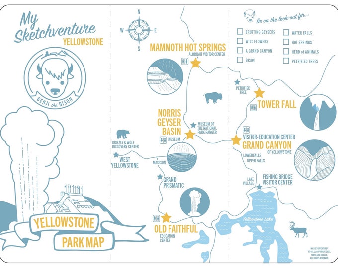 Printable YELLOWSTONE National Park Map - Print and Fold | Great for ...