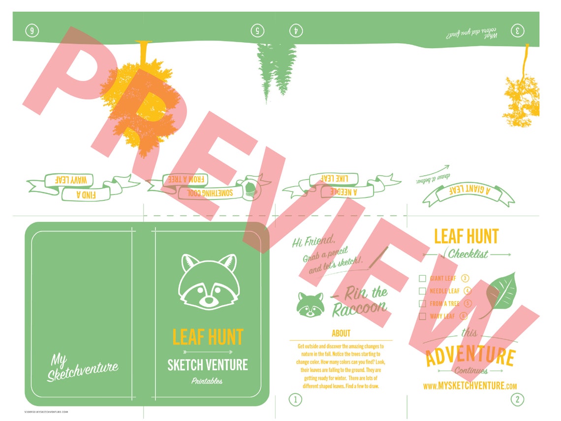 Printable Fall Nature Sketch Booklet - Autumn Leaf Identification ...