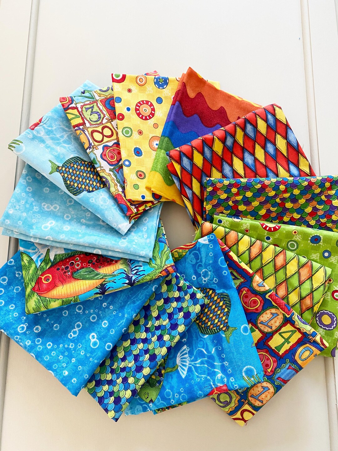 Fat Fabric Quarters by Robin Betterley - "what's in the Ocean" - Etsy