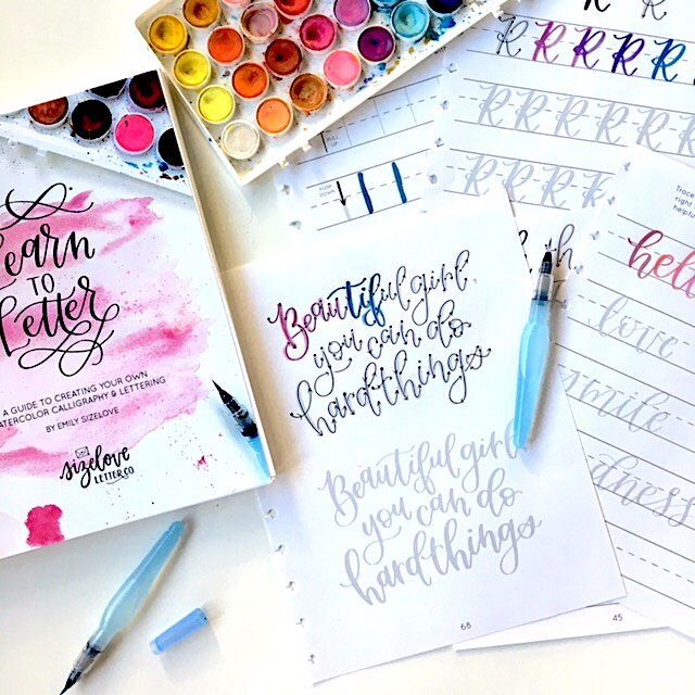 Learn to Letter Workbook | Digital Version, Downloadable, Watercolor ...
