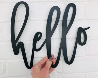 Metal Hello Sign | Etsy