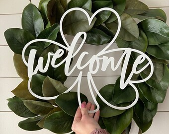 Shamrock Metal Welcome Sign - Etsy