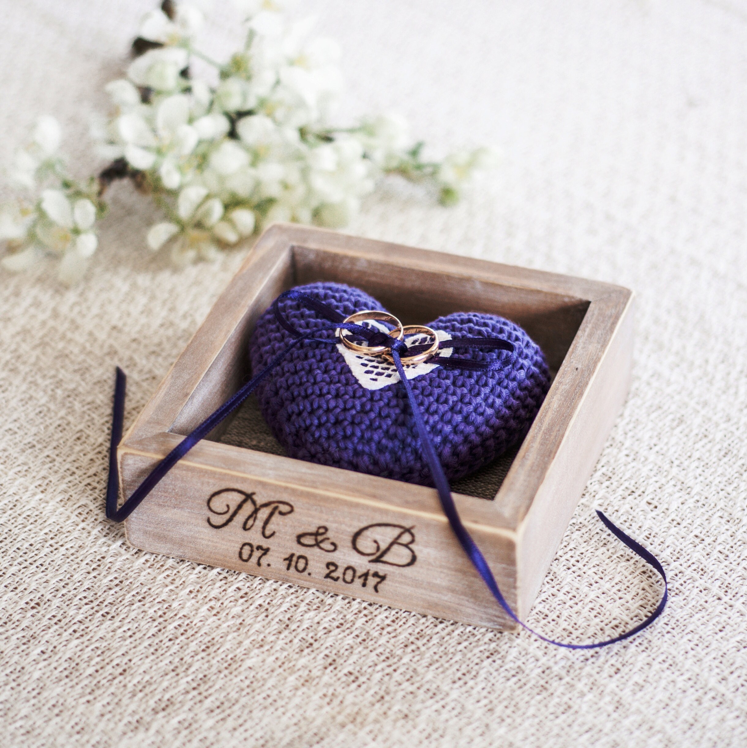 Wedding Ring Box Ring Holder Rustic Ring Box Ring Pillow - Etsy