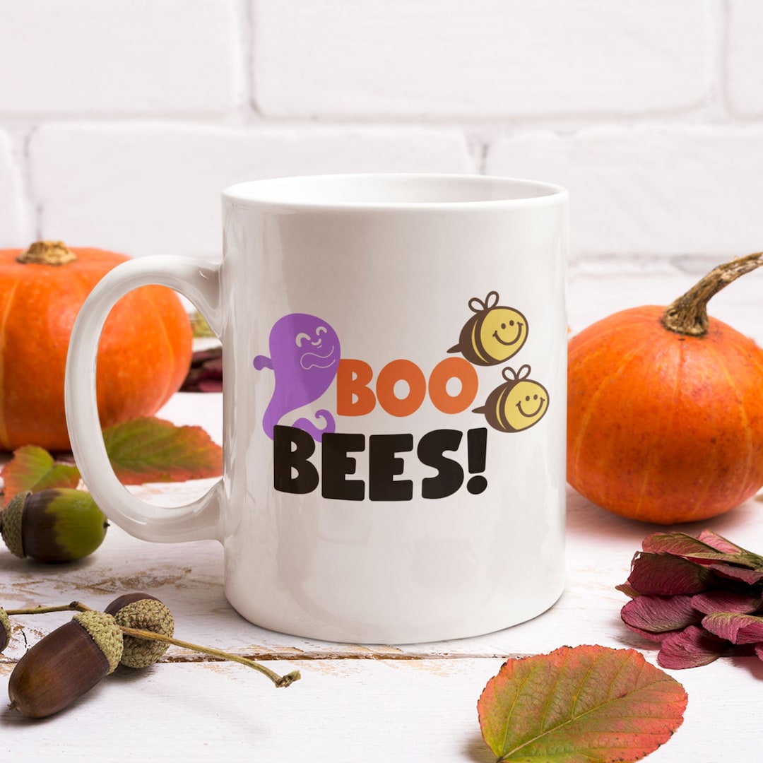 Funny Boo Bees Mug, Retro Happy Halloween Gift, Cute Ghost Fall Decor ...