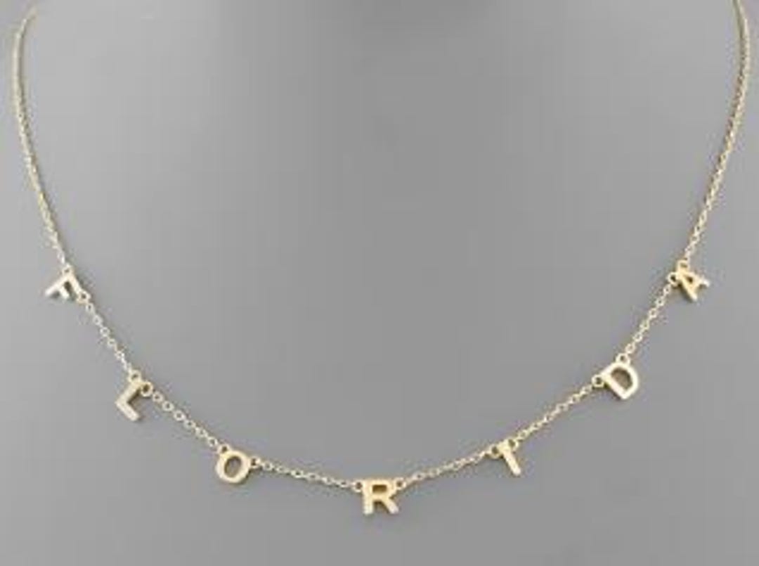 Florida State Letter Necklace - Etsy