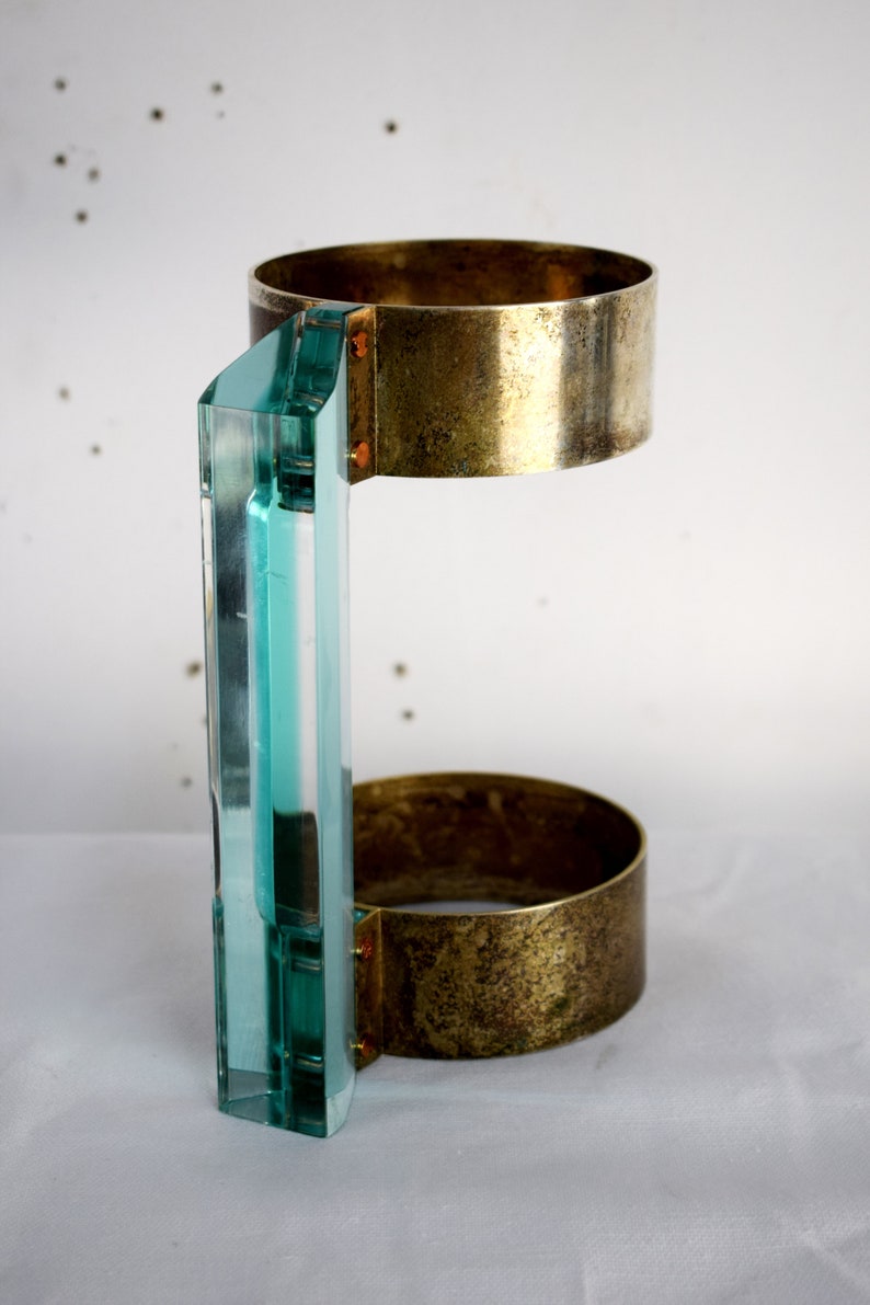 Colored Plexy Bottle Holder and Silver Metal, Italian Production, 60s ...