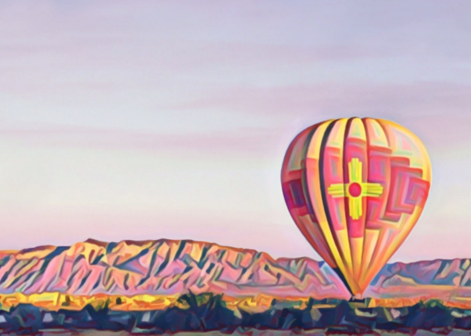 Hot Air Balloon Fine Art Print, Modern Abstract Painting Archival ...