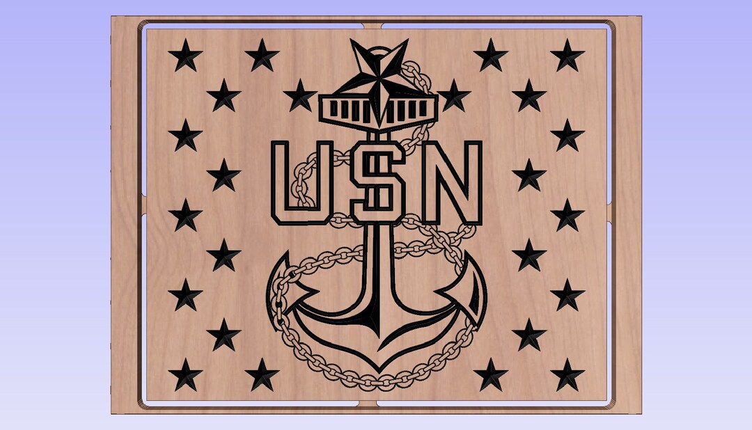 Navy Senior Chief American Flag Union CRV File | Vcarve Pro CNC Design ...