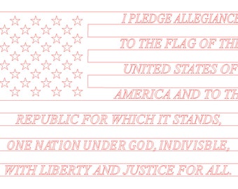 American Flag Pledge of Allegiance Vector File Vcarve CNC Cut File Svg ...