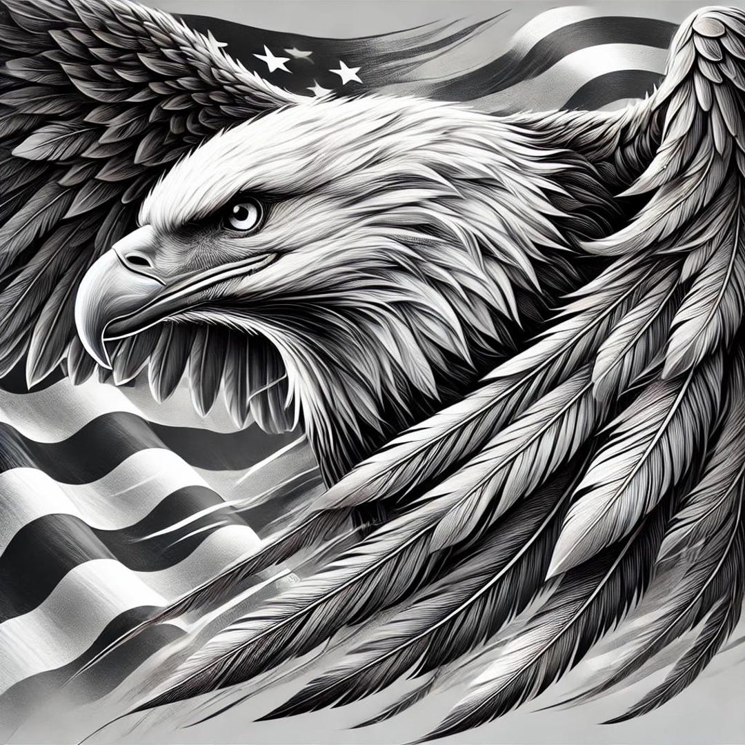Eagle and American Flag Laser Engraving Design (PNG File) - Etsy