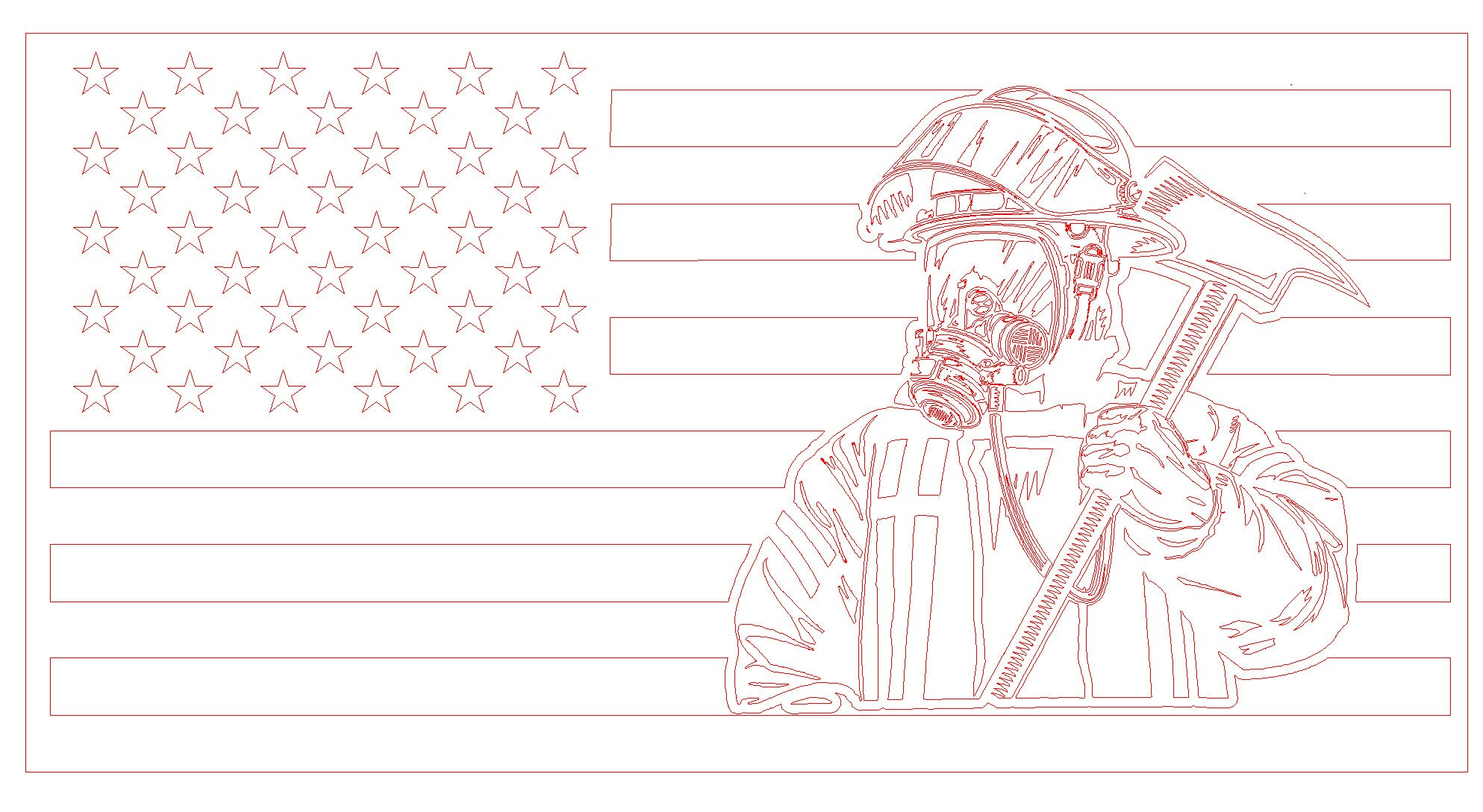 Firefighter Flag With Firefighter Engraving Vector File - Etsy