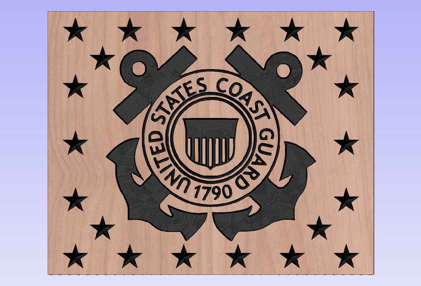 American Flag SVG DXF With US Coast Guard Crest | Military Craft File ...