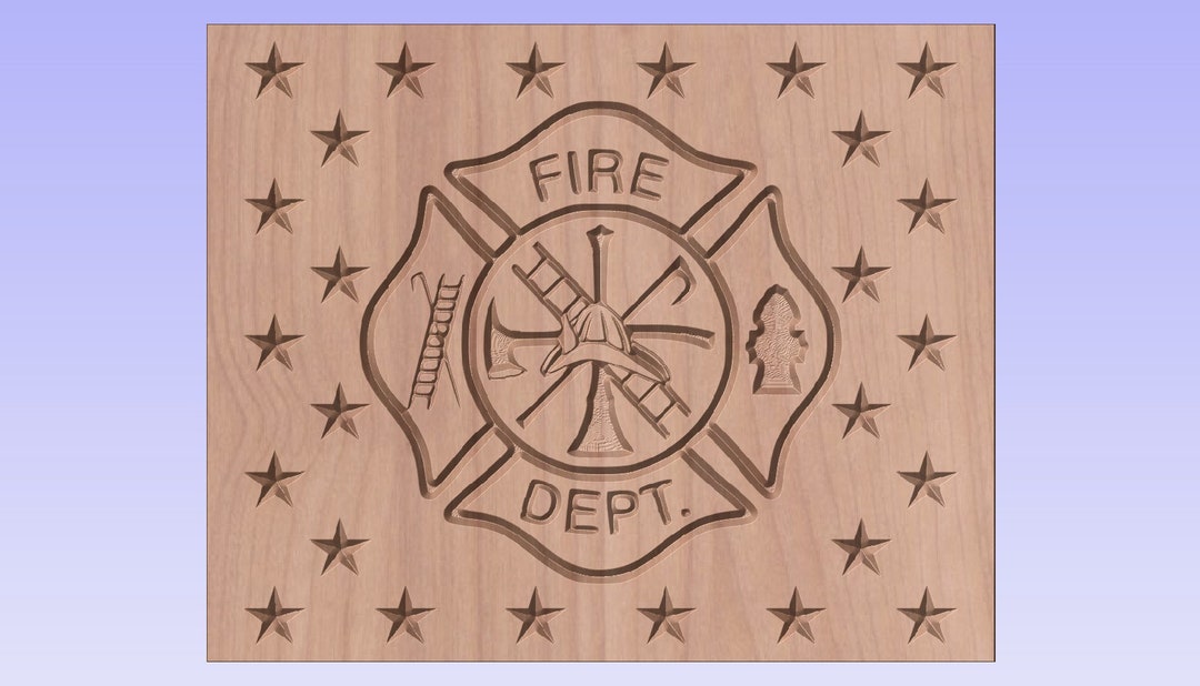 US Flag Union With Firefighter Maltese Cross Vcarve CRV File | CNC ...