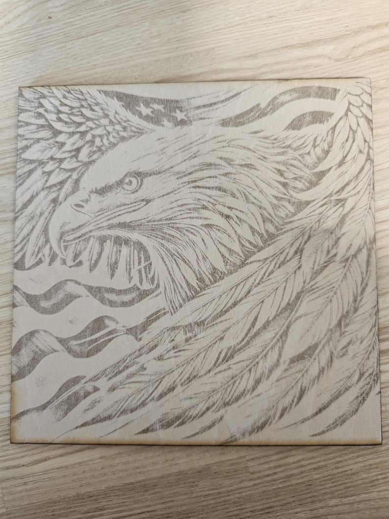 Eagle and American Flag Laser Engraving Design (PNG File) - Etsy