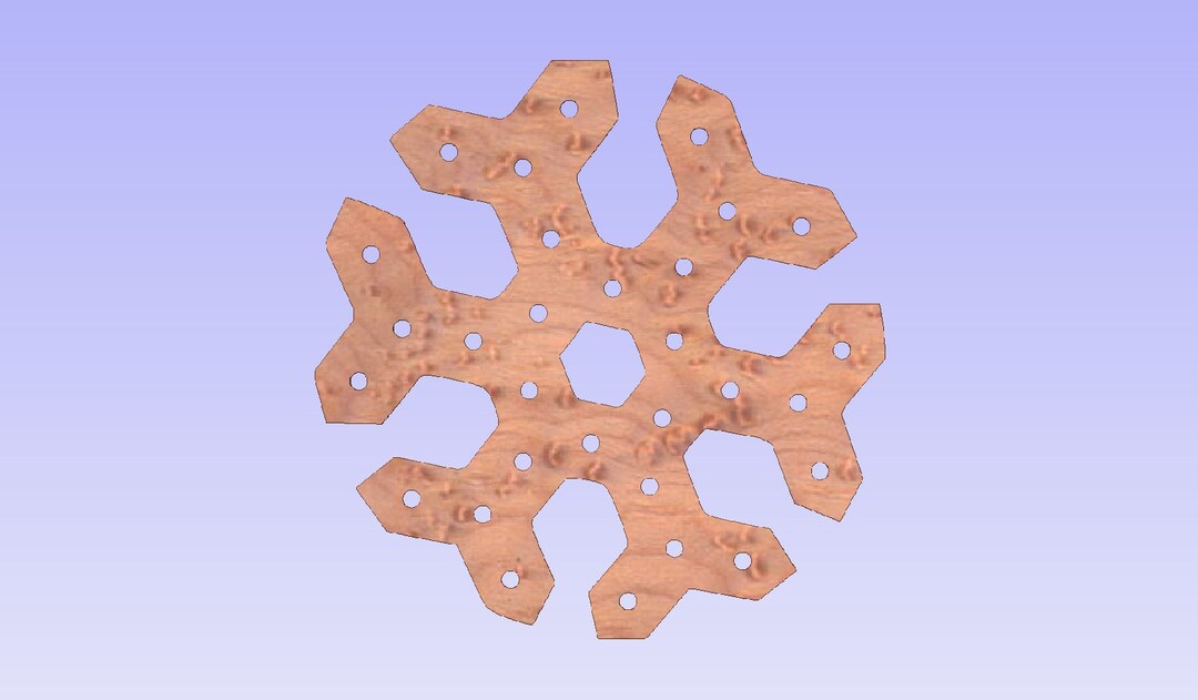 16in 2 Prong Snowflake W/ Holes for 12mm RGB Pixels SVG DXF Files ...