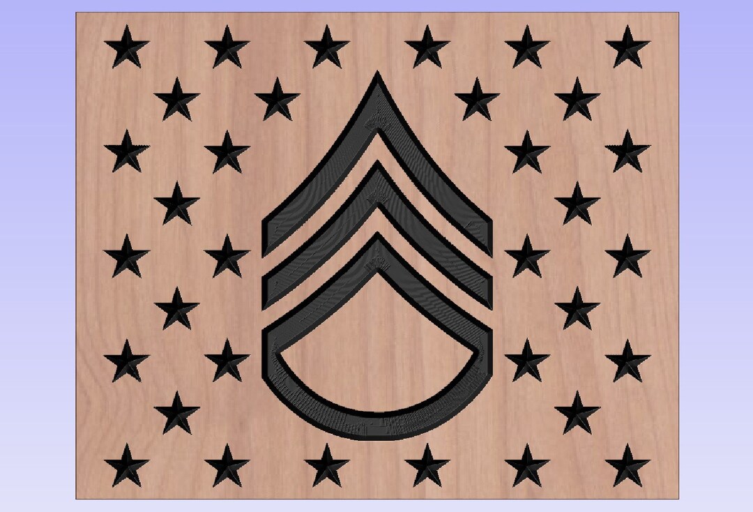 US Flag Union SVG/DXF File With E-6 Rank Insignia – Digital Design for ...