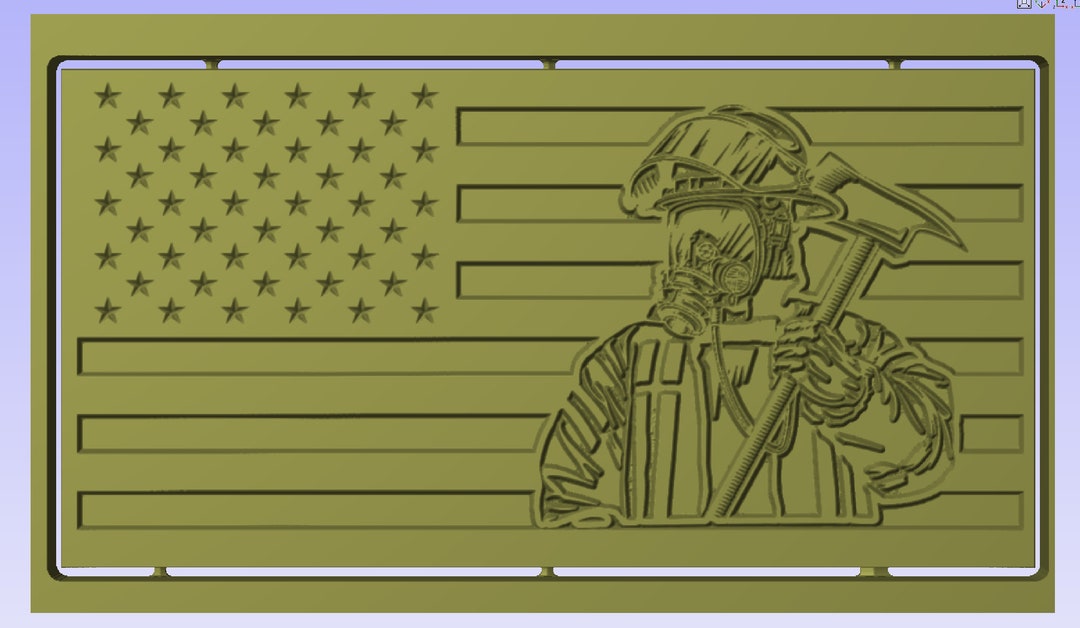 Firefighter Flag With Firefighter Engraving Vector File - Etsy