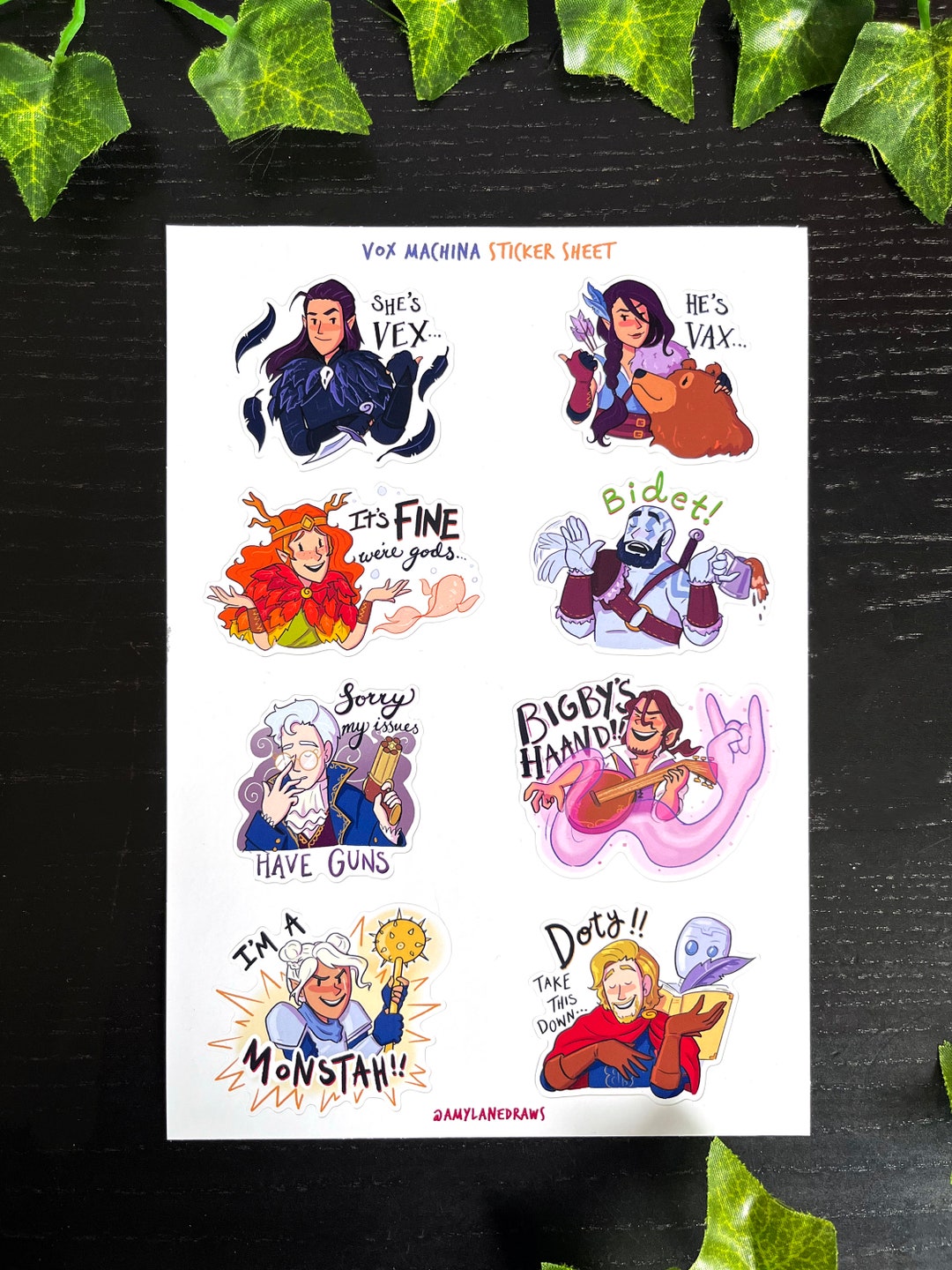 Vox Machina Vinyl Sticker Sheet Critical Role Cute Journal D&D Notebook ...