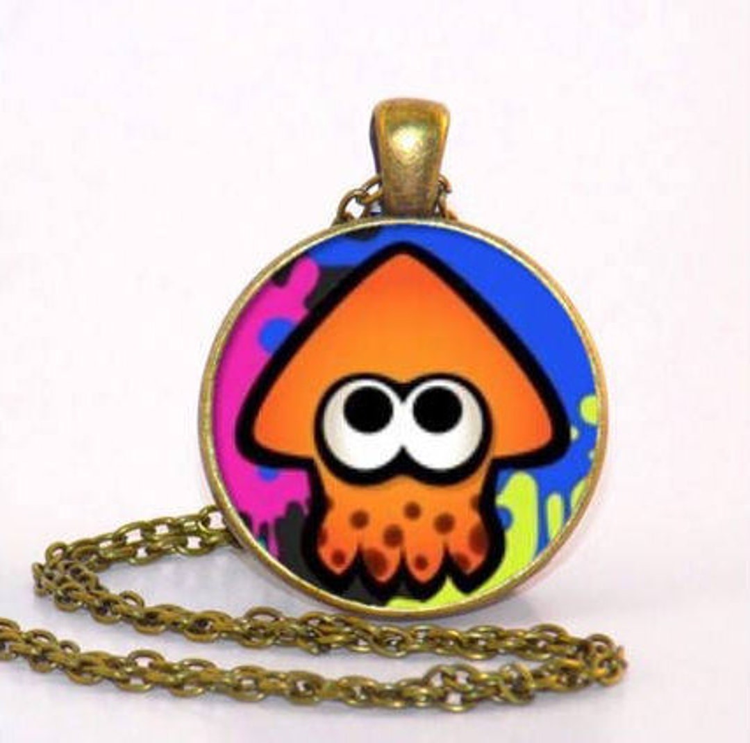 Splatoon Inkling Squid Bronze Style Pendant Necklace, Keyring or ...