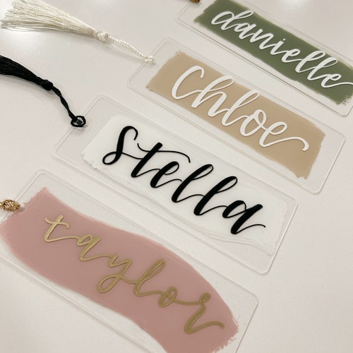 Name Bookmark Customized Acrylic - Etsy