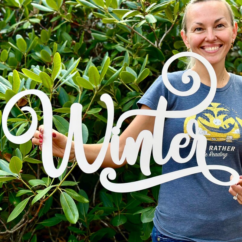 Wooden Script Winter Sign - Etsy
