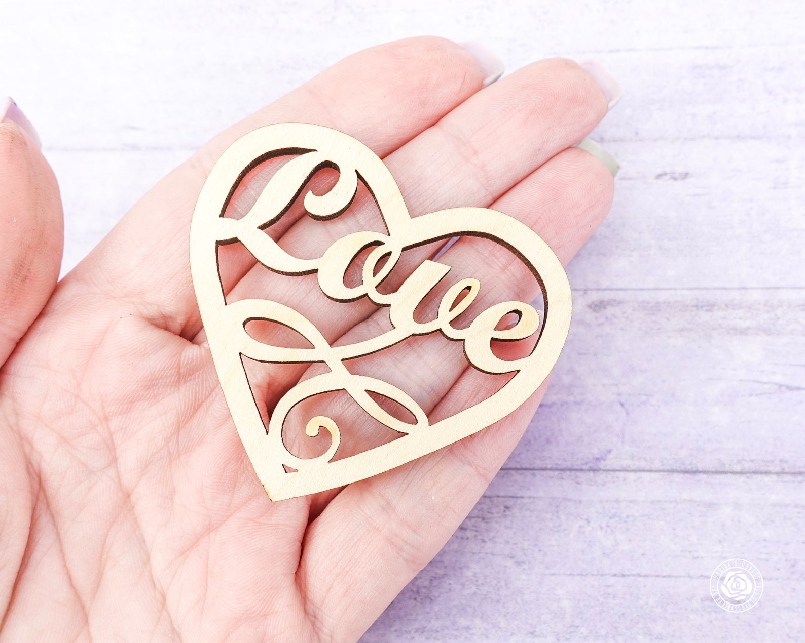 Love Wood sign Love script word wooden Love Heart cutout | Etsy