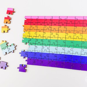 Pride Flag Jigsaw Puzzle, Custom Wooden Puzzle, LGBT Wood Puzzle - Etsy