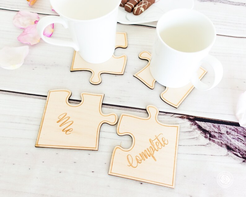 Personalized Jigsaw Puzzle Coaster Set Custom Family Set - Etsy
