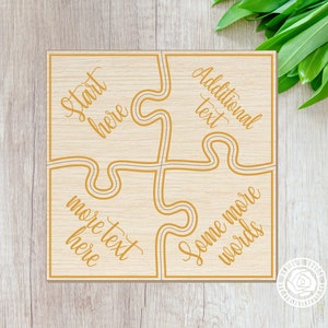 Personalized Jigsaw Puzzle Coaster Set, Custom Family Set, Anniversary ...