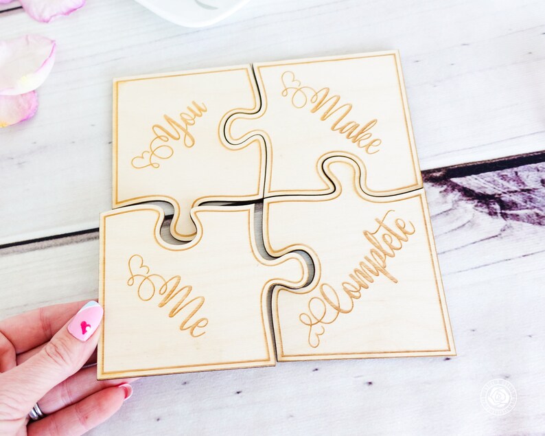 Personalized Jigsaw Puzzle Coaster Set Custom family set | Etsy