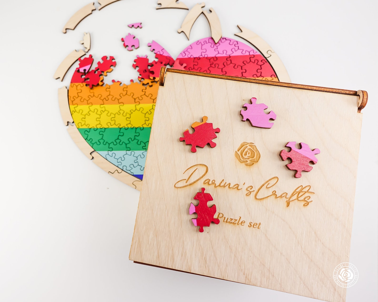 Pride Heart Jigsaw Puzzle, Pride Flag Wooden Puzzle, LGBT Wood Puzzle ...